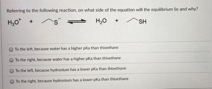 Solved Referring to the following reaction, on what side of | Chegg.com