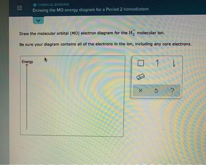 Solved = O CHEMICAL BONDING Drawing the MO energy diagram | Chegg.com