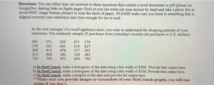 Solved Directions: You can either type out answers to these | Chegg.com