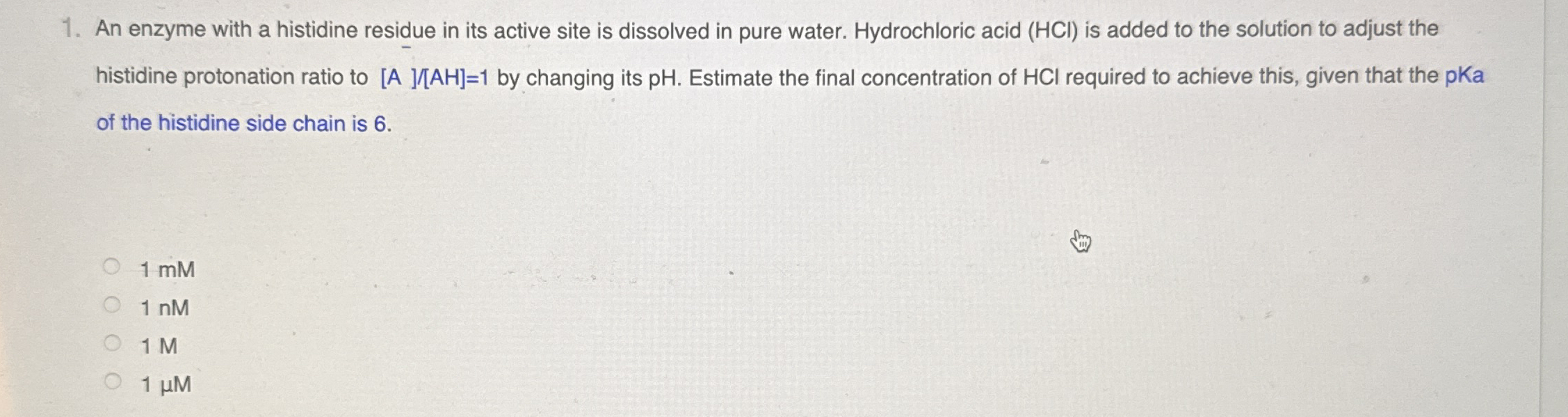 Solved An enzyme with a histidine residue in its active site | Chegg.com