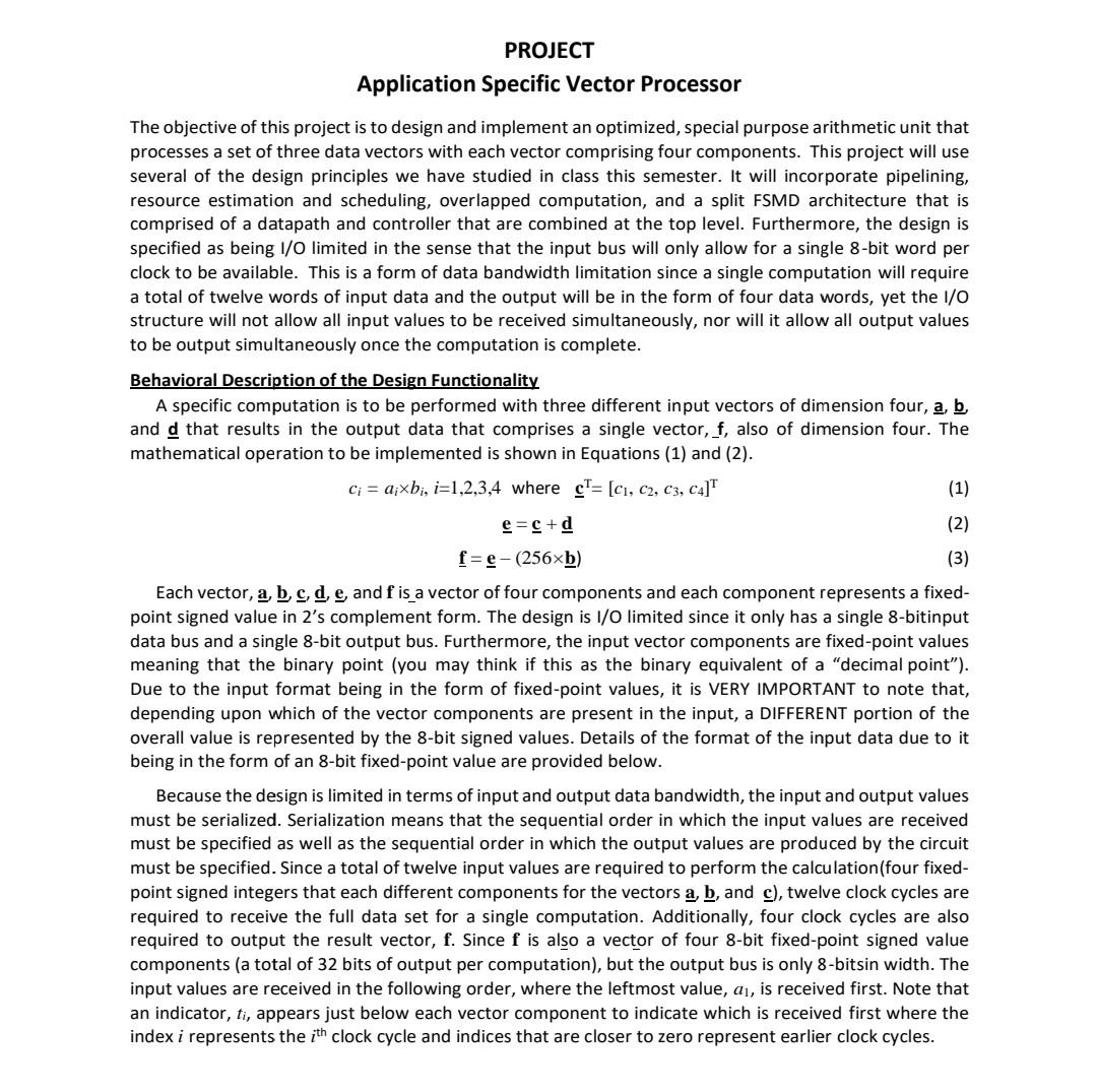 Solved The objective of this project is to design and | Chegg.com