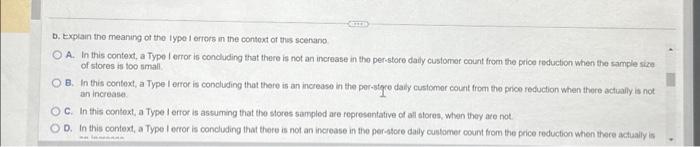 Solved The per-store daily customer count (Le, the mean | Chegg.com