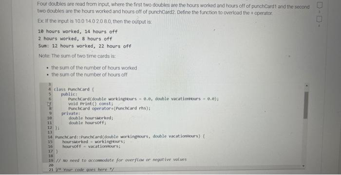 Solved Four doubles are read from input, where the first two | Chegg.com