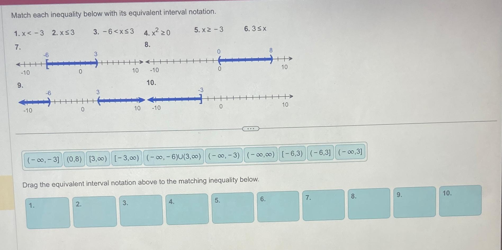 Solved Match each inequality below with its equivalent | Chegg.com