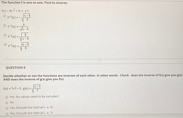 Solved Decide whether or not the functions are inverses of | Chegg.com