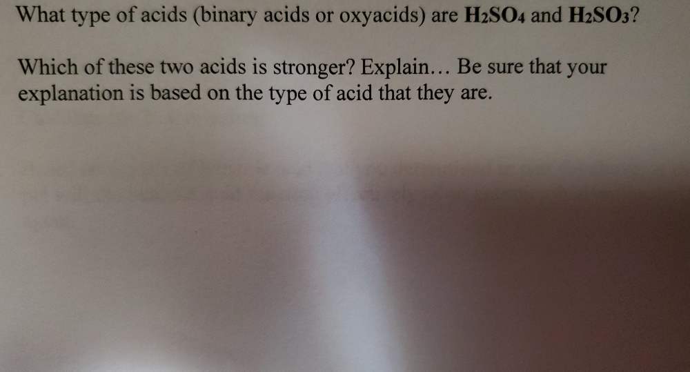 Solved What type of acids (binary acids or oxyacids) are | Chegg.com
