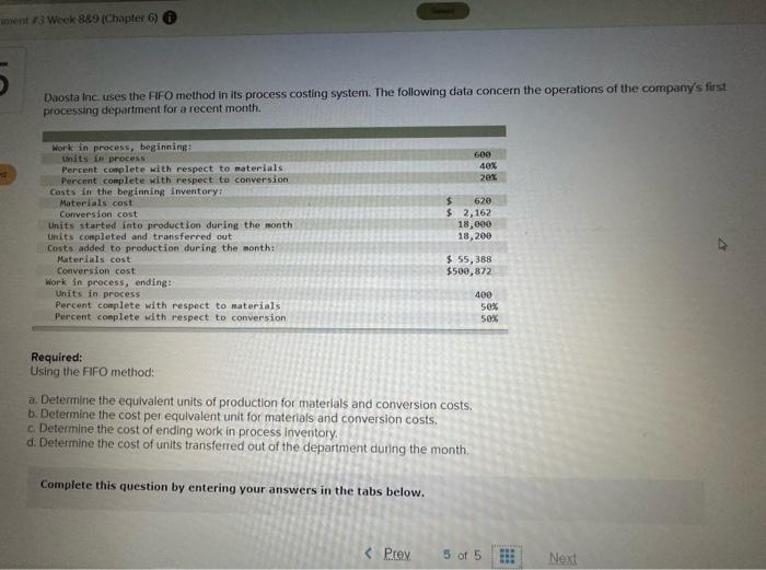 Solved Required: Using the FIFO method: a. Determine the | Chegg.com