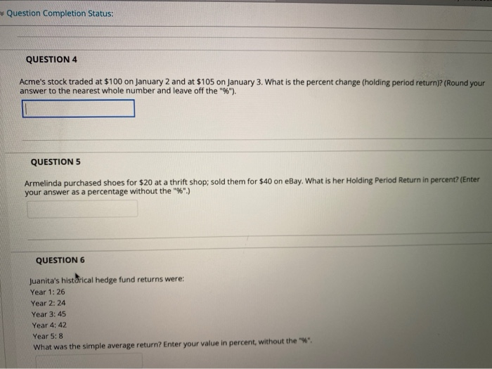 Solved Question Completion Status: QUESTION 4 Acme's stock | Chegg.com