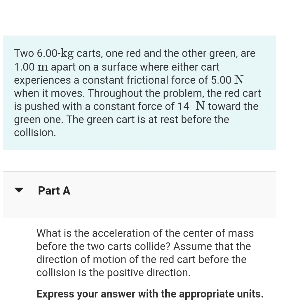 Solved Two 6.00-kg ﻿carts, one red and the other green, are | Chegg.com