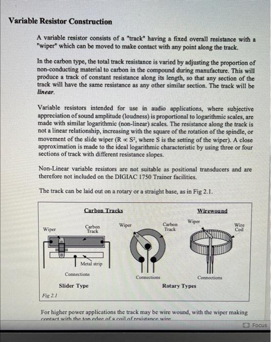 Solved Variable Resistor Construction A variable resistor | Chegg.com