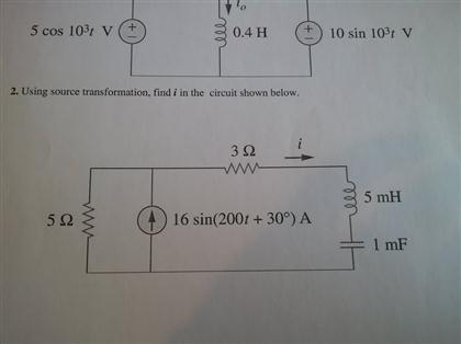 Solved Using source transformation, find i in the circuit | Chegg.com