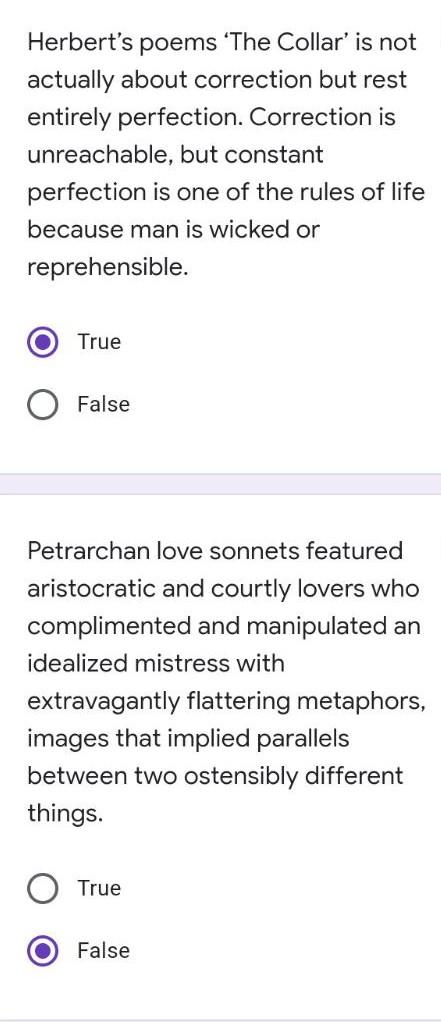 Herbert's poems 'The Collar' is not actually about | Chegg.com