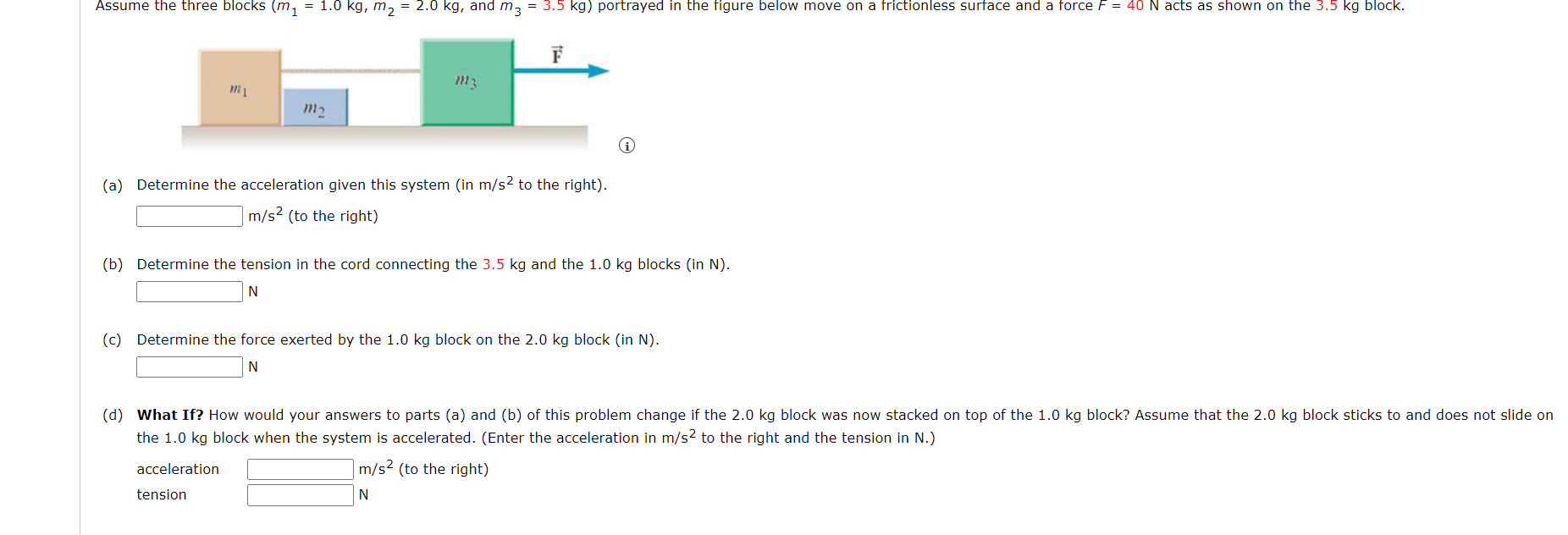 Solved (a) ﻿Determine the acceleration given this system (in | Chegg.com