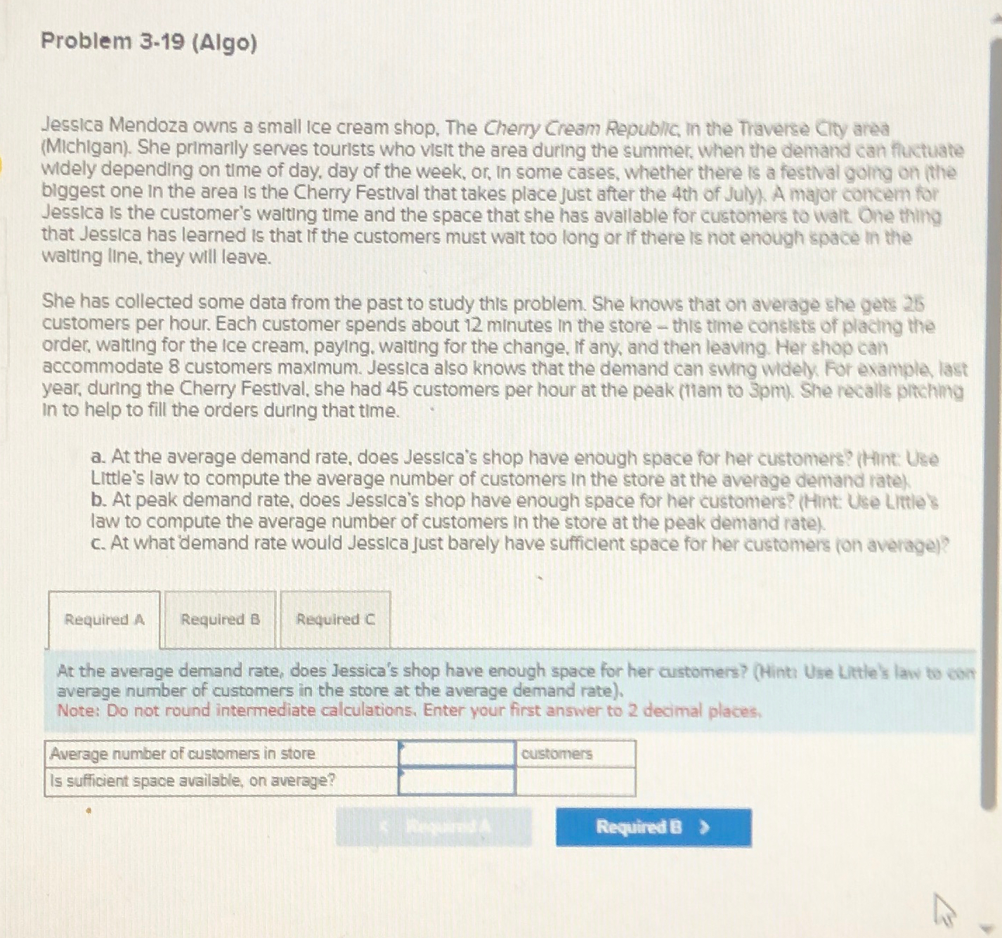Solved Problem 3-19 (Algo)Jessica Mendoza owns a small Ice | Chegg.com