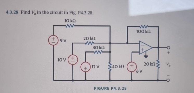 Solved 4.3.28 ﻿Find Vo ﻿in the circuit in Fig. | Chegg.com