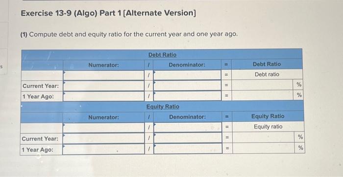 Solved Required information Exercise 13-9 (Algo) Analyzing | Chegg.com