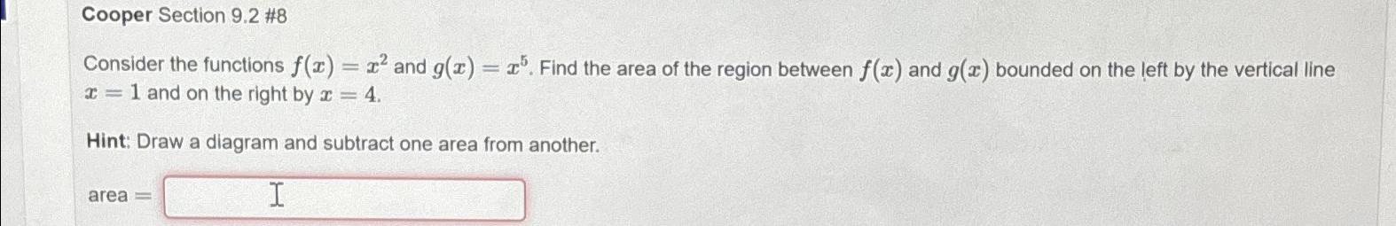 Solved Cooper Section 9.2 ﻿#8Consider the functions f(x)=x2 | Chegg.com