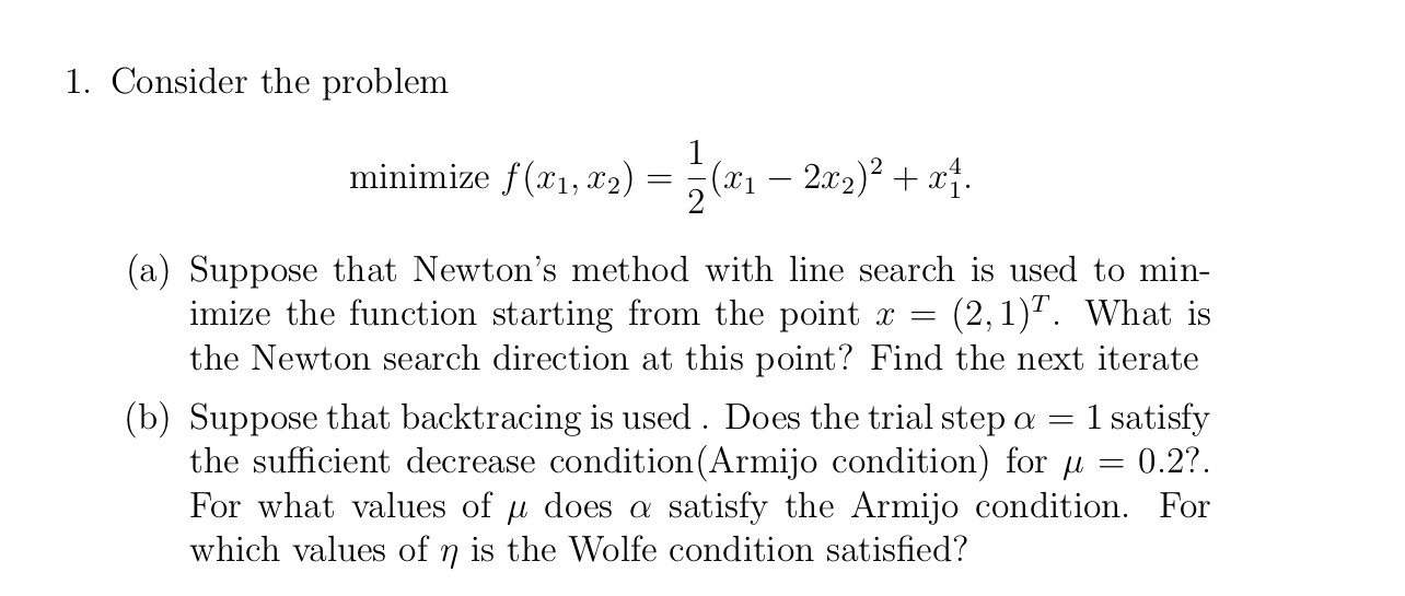Solved Consider the problem ﻿minimize | Chegg.com
