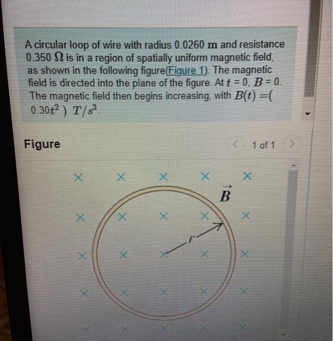 A circular loop of wire with radius 0.0260 m and | Chegg.com
