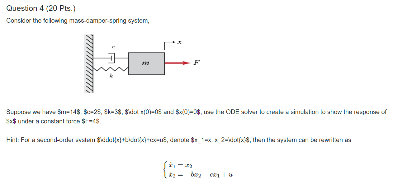 Code In Matlab Please Handle The Ode Simulation