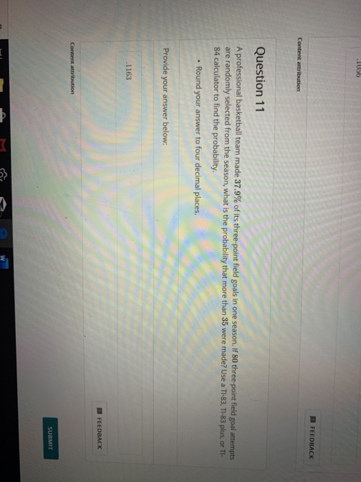 Solved FEEDBACK Content attribution Question 11 A | Chegg.com