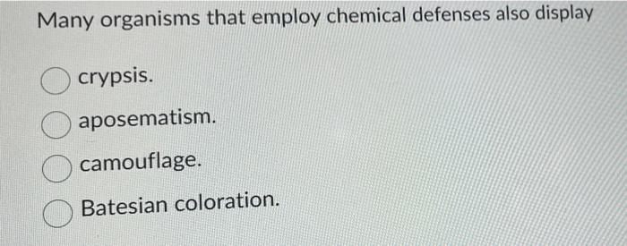Solved Which of the following is NOT a behavioral defense | Chegg.com