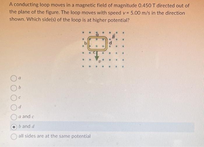 Solved A conducting loop moves in a magnetic field of | Chegg.com