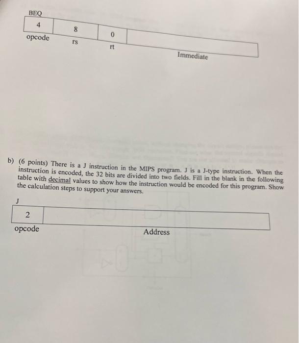 Solved 7. (16 points) Given the following MIPS assembly | Chegg.com