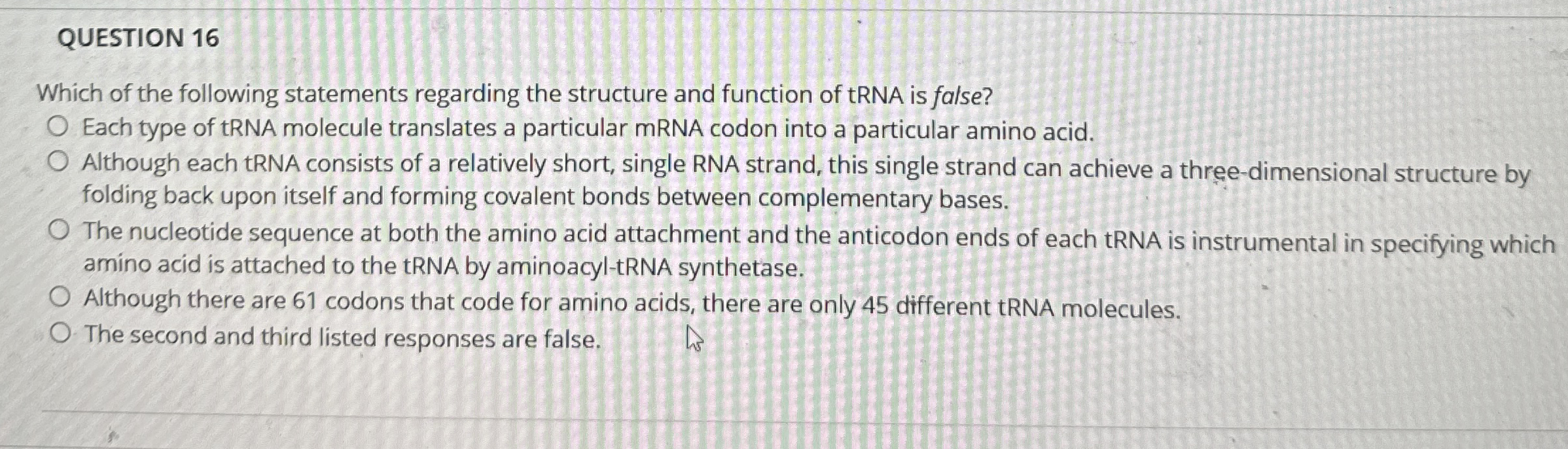 Solved QUESTION 16Which of the following statements | Chegg.com