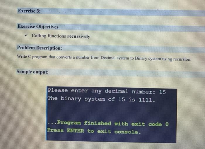 Solved Exercise 3: Exercise Objectives Calling functions | Chegg.com
