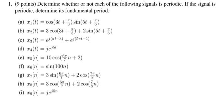 Solved Determine whether or jot the signal is periodic. | Chegg.com