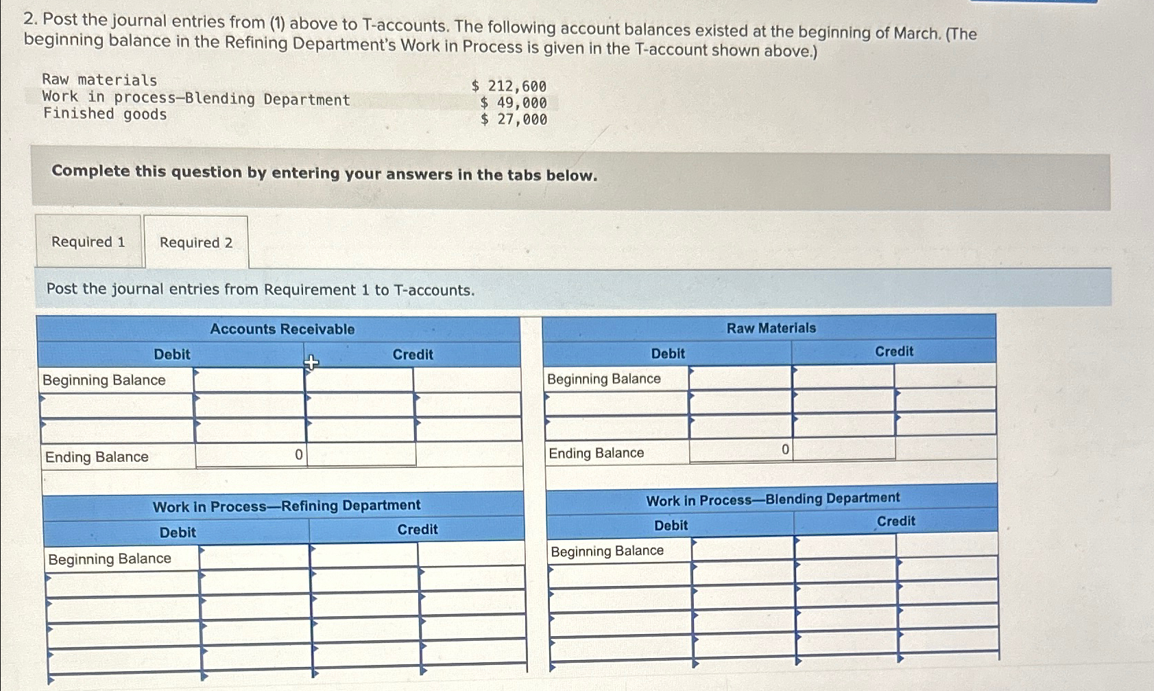 Post the journal entries from (1) ﻿above to | Chegg.com