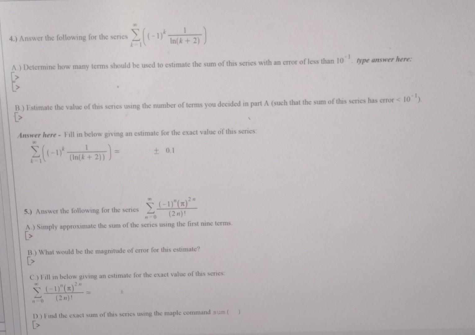 Solved 2)this is a math question on maple the software maple | Chegg.com