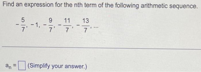 Solved Find an expression for the nth term of the following | Chegg.com