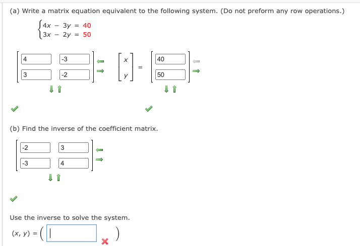 Solved (a) ﻿Write a matrix equation equivalent to the | Chegg.com