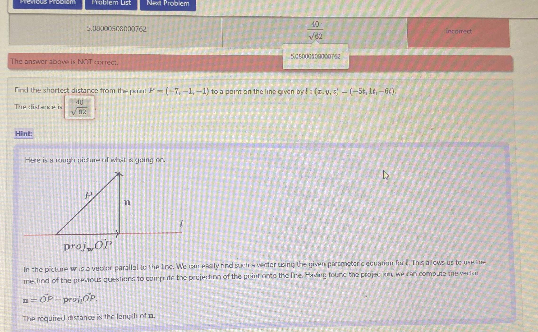 Solved Next Problem5.0800050800076240622incorrectThe answer | Chegg.com