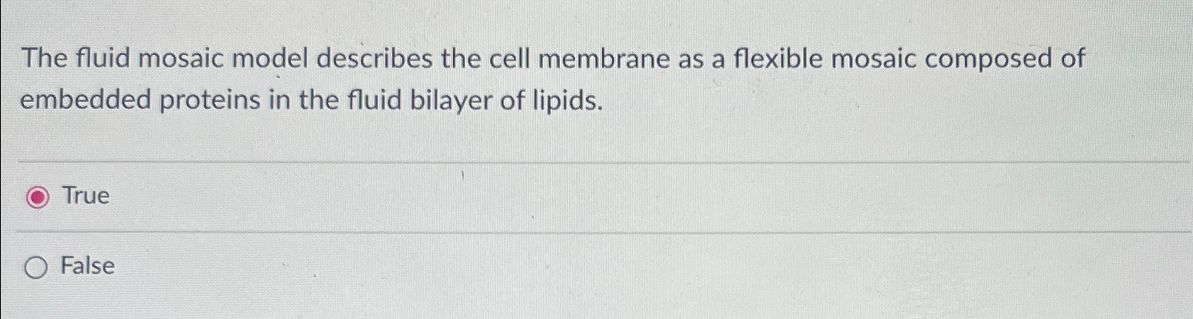 Solved The fluid mosaic model describes the cell membrane as | Chegg.com