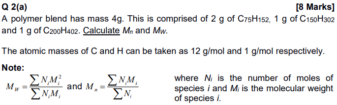 Solved Q 2(a)[8 ﻿Marks]A polymer blend has mass 4g. ﻿This is | Chegg.com