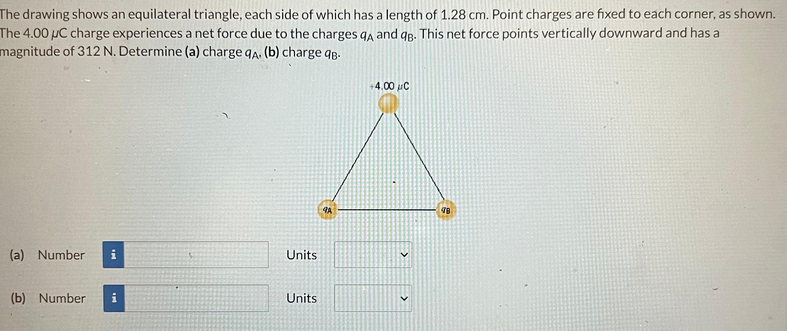 Solved The drawing shows an equilateral triangle, each side | Chegg.com