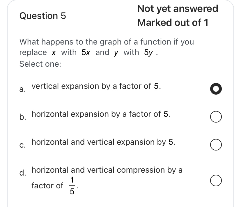 Solved Not yet answeredQuestion 5 ﻿Marked out of 1What | Chegg.com