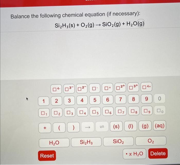 Solved Balance the following chemical equation (if | Chegg.com