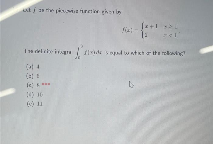 Solved Let f be the piecewise function given by | Chegg.com