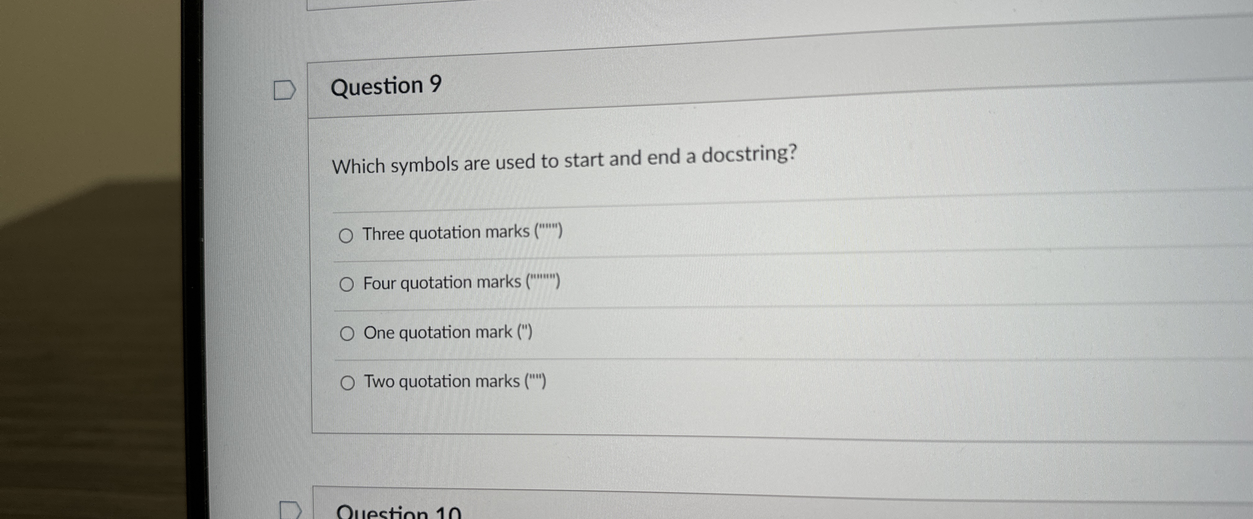 Solved Question 9Which symbols are used to start and end a | Chegg.com