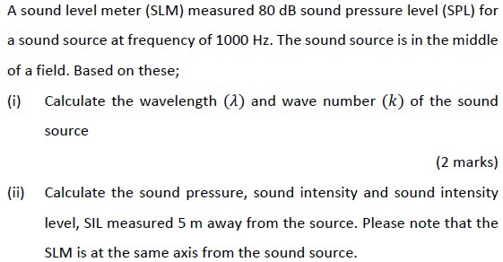 Solved A sound level meter (SLM) ﻿measured 80 ﻿dB sound | Chegg.com