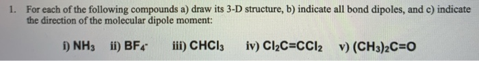Solved 1. For each of the following compounds a) draw its | Chegg.com