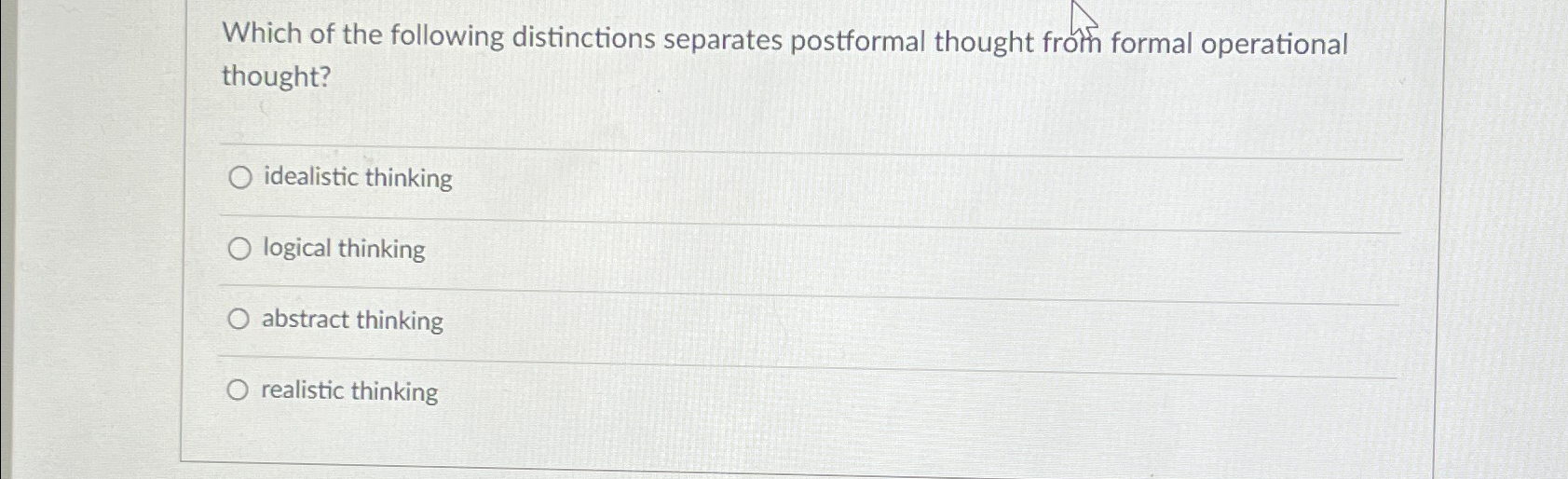 Solved Which of the following distinctions separates | Chegg.com
