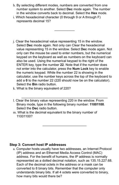 Solved b. IP addresses are normally shown with four decimal | Chegg.com