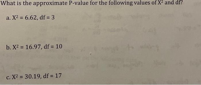 Solved What is the approximate P-value for the following | Chegg.com