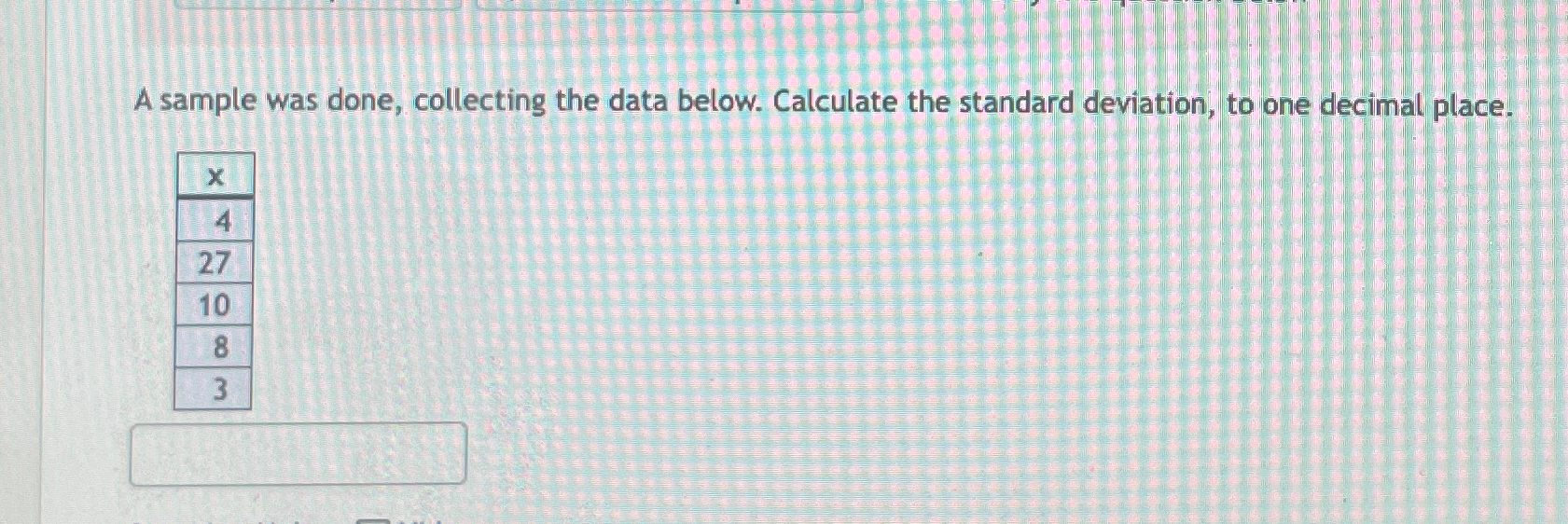 Solved A sample was done, collecting the data below. | Chegg.com