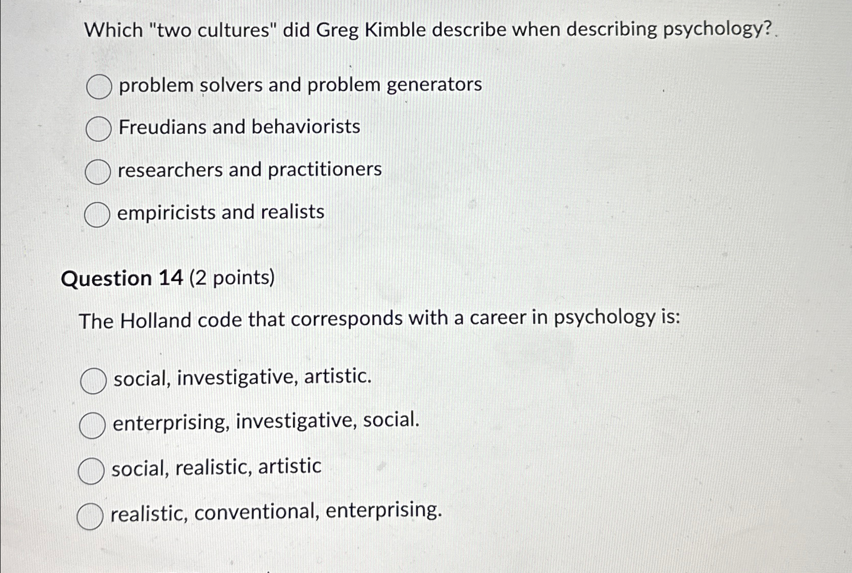 Solved Which "two cultures" did Greg Kimble describe when | Chegg.com